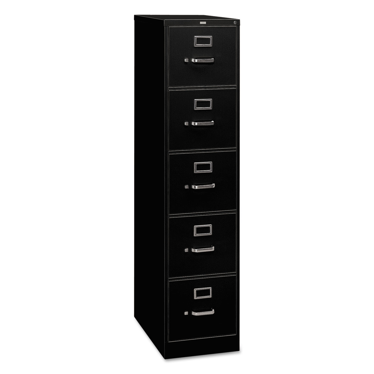 HON 310 Series Five-Drawer, Full-Suspension File, Legal, 26-1/2d, Black