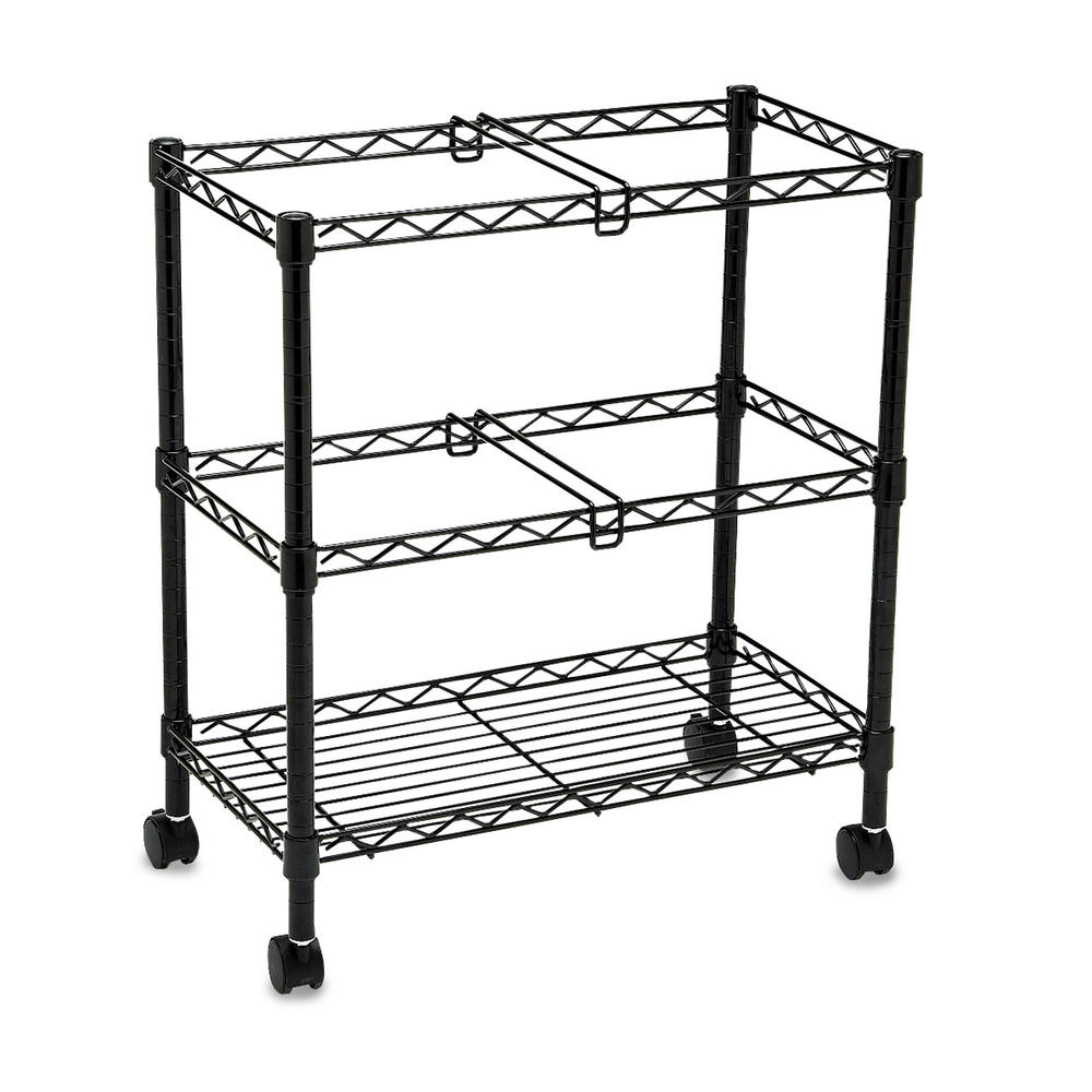 Safco Two-Tier Rolling File Cart, 25-3/4w x 14d x 29-3/4h, Black