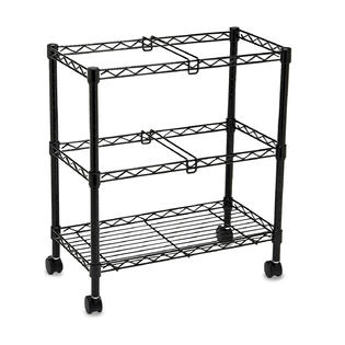 Safco Two-Tier Rolling File Cart, 25-3/4w x 14d x 29-3/4h, Black