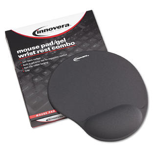 Innovera IVR50449 Mouse Pad w/Gel Wrist Pad, Nonskid Base, 10-3/8 x 8-7 ...