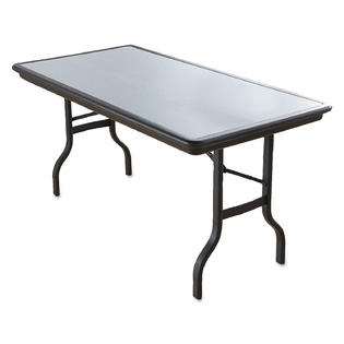Iceberg ICE65117 IndestrucTables Resin Rectangular Folding Table, 60w x 30d x 29h, Granite/Black