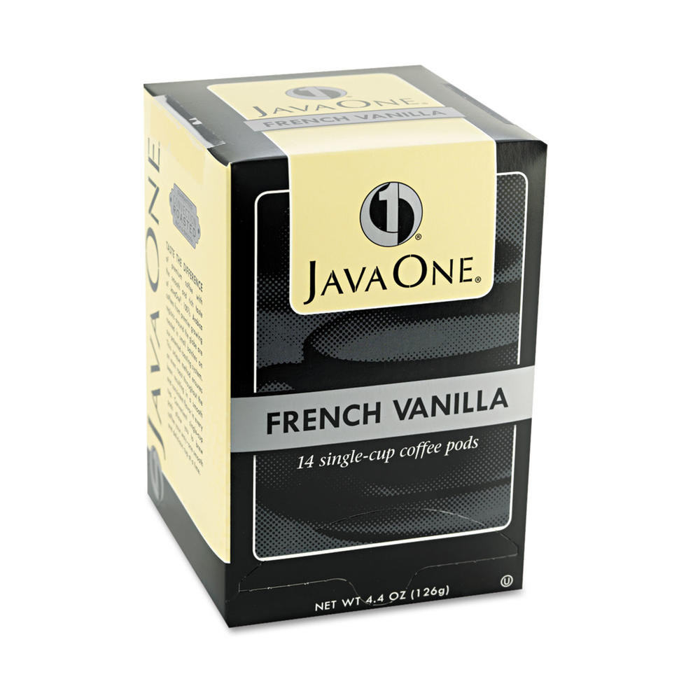 Java One JAV70400 Coffee Pods, French Vanilla, Single Cup, 14/Box