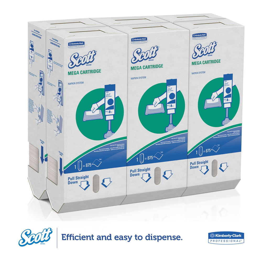 Scott KCC98908 MegaCartridge Napkins, 1-Ply, 8 2/5 x 6 1/2, White, 875 ...