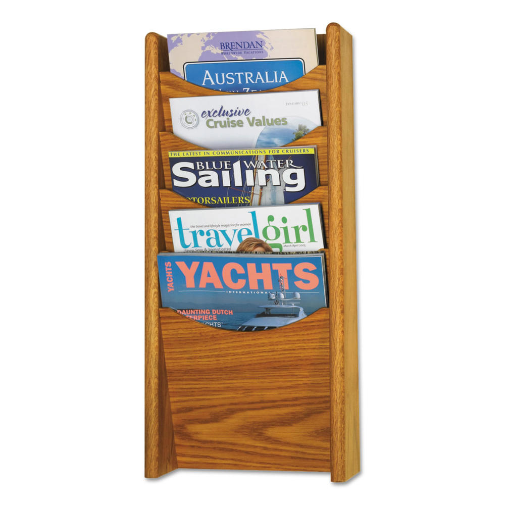 Safco SAF4330MO Solid Wood Wall-Mount Literature Display Rack, 11 1/4 x ...