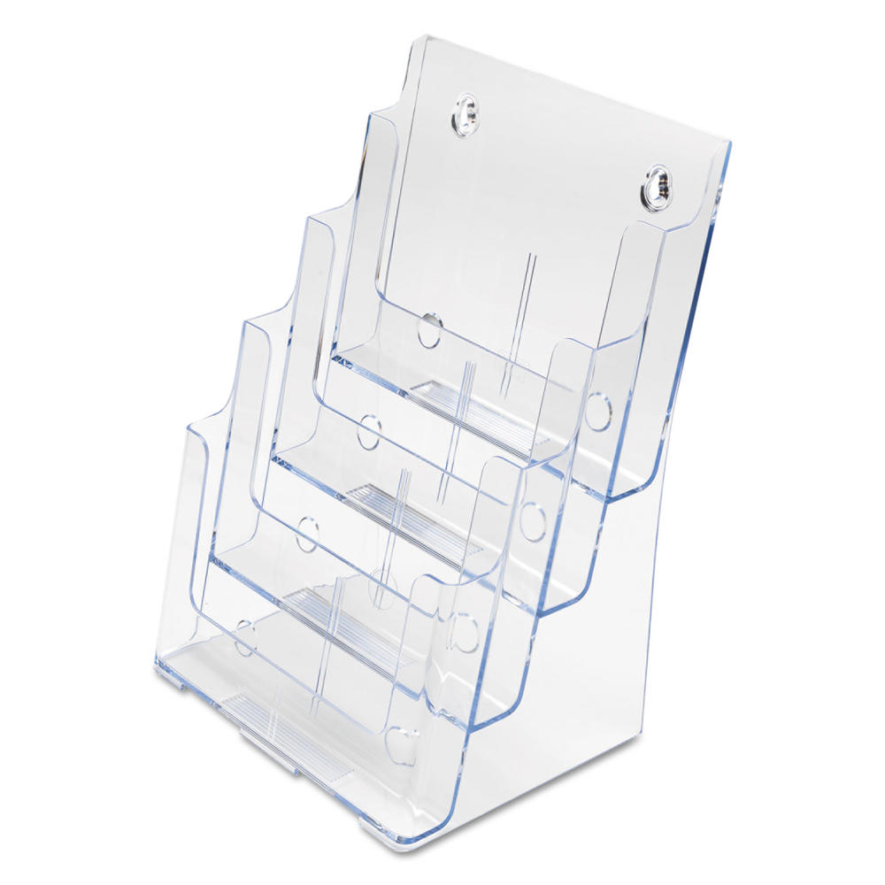 Deflect-O DEF77441 Multi Compartment DocuHolder, Four Compartments, 9 3/8w x 7d x 13 5/8h, Clear
