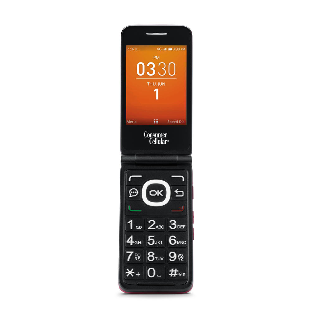 Consumer Cellular Go Flip Cell Phone - Red