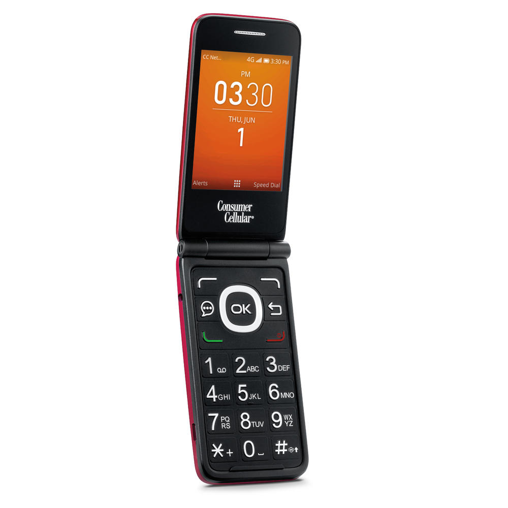 Consumer Cellular Go Flip Cell Phone - Red