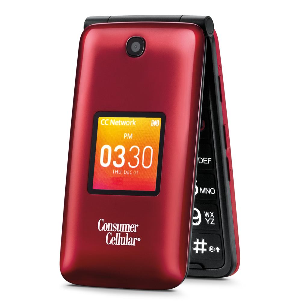 Consumer Cellular Go Flip Cell Phone - Red