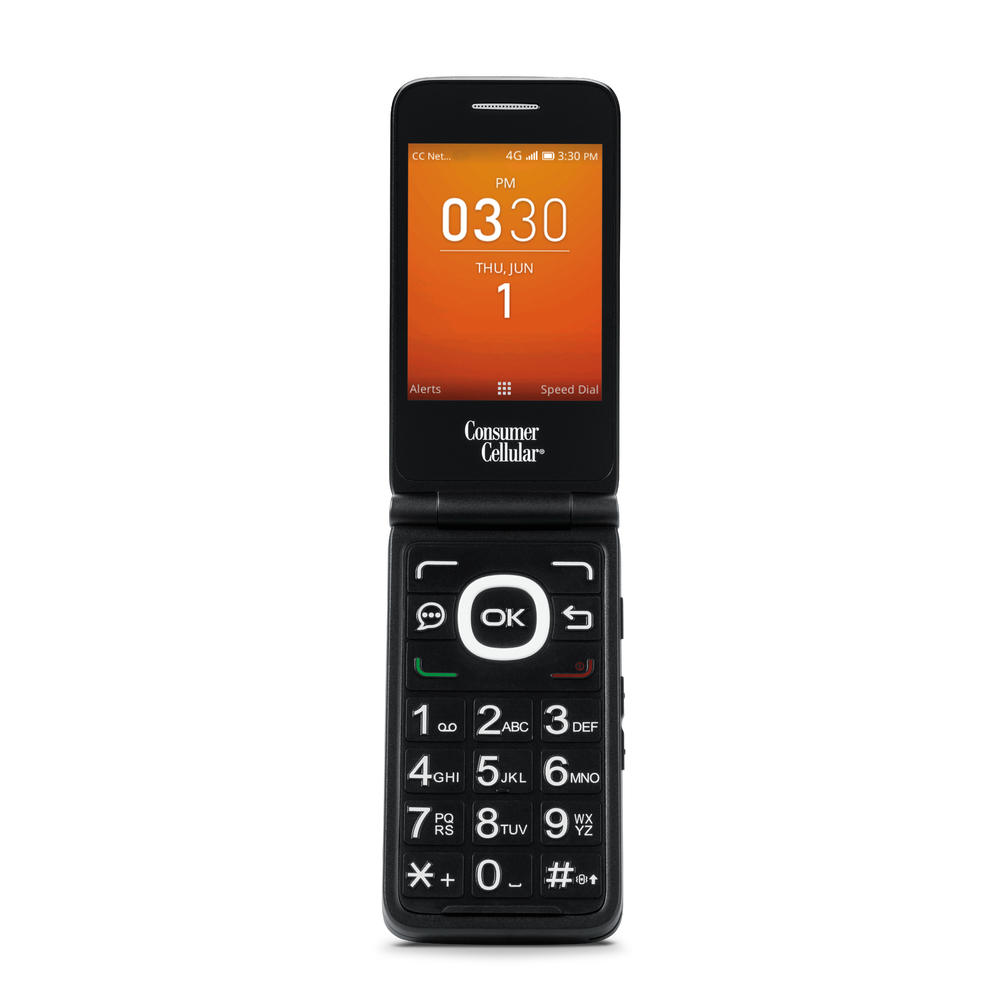 Consumer Cellular Go Flip Cell Phone - Black