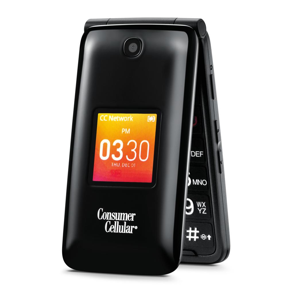 Consumer Cellular Go Flip Cell Phone - Black