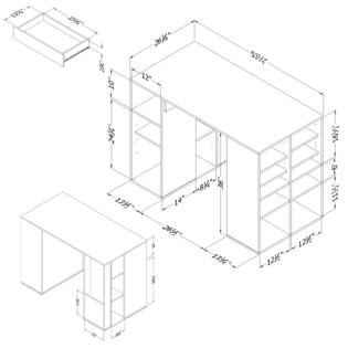 South Shore Crea Counter-Height Craft Table with Storage Pure White