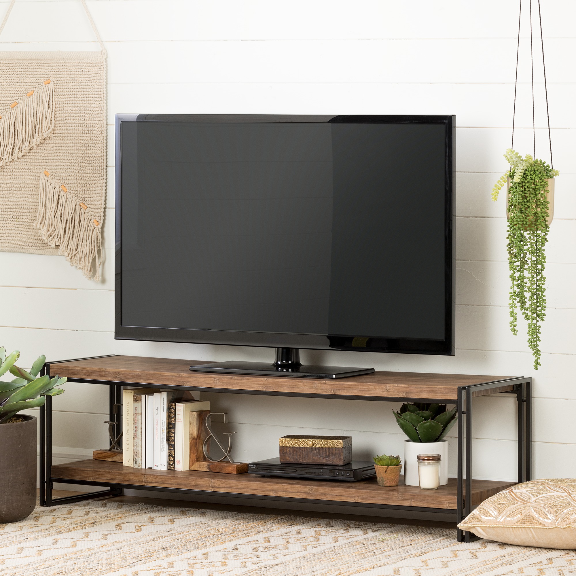 South Shore Gimetri Tv Stand- Rustic Bamboo