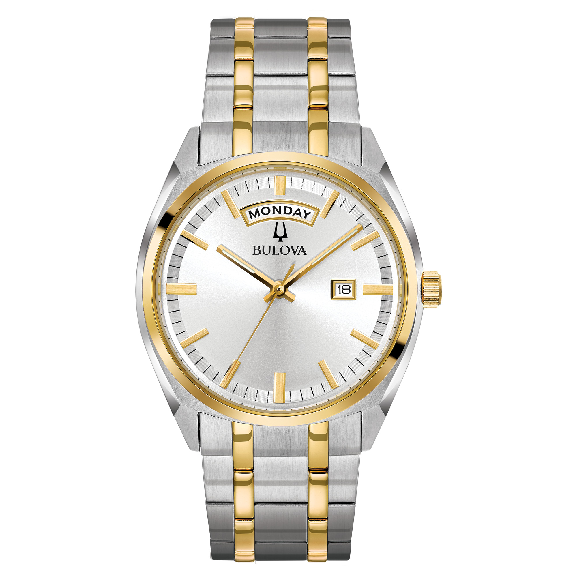 Bulova Men's Classic Two Tone Watch with Day and Date on Dial Bulova Men's Classic Two Tone Watch with Day and Date on Dial