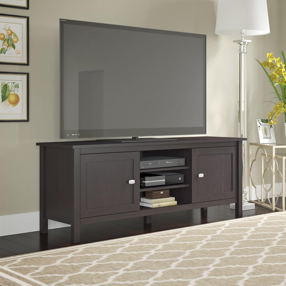 Bush Furniture Broadview Collection TV Stand in Espresso Oak for TV's ...