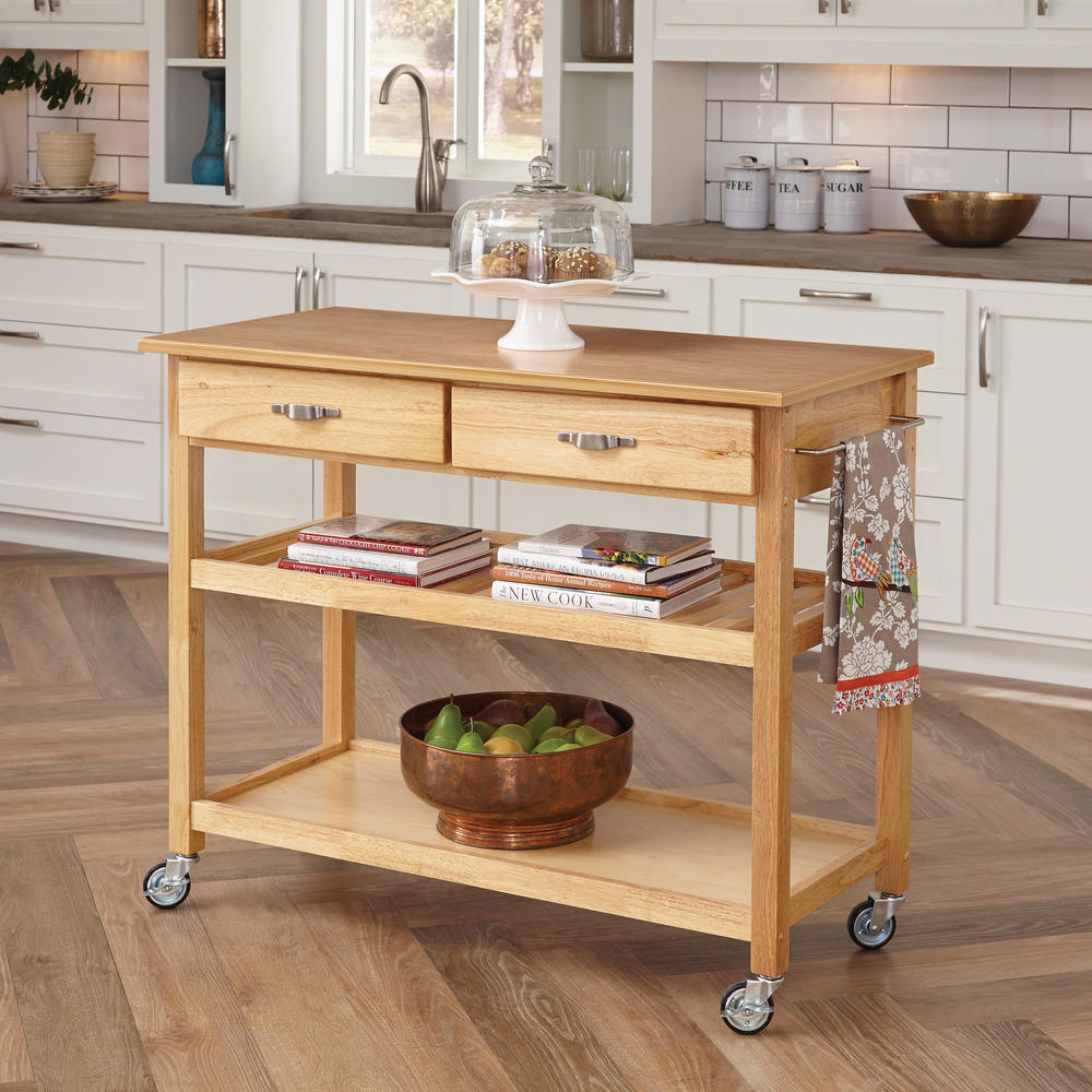 Home Styles 36"H x 44"W x 20-1/2"D Wood Top Kitchen Cart/Work Center