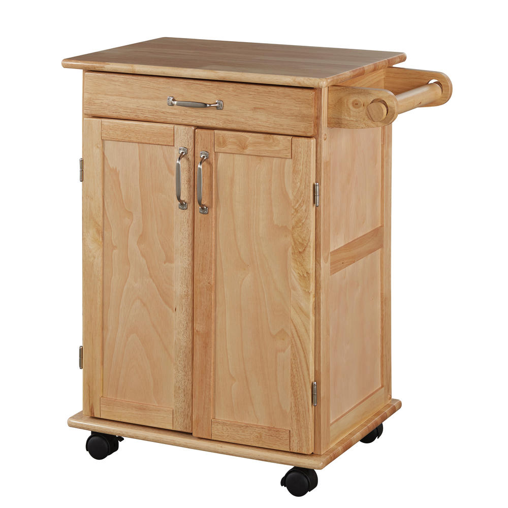 Home Styles 34"H x 28-1/2"W x 18"D Kitchen Cart with Solid Wood Top ...