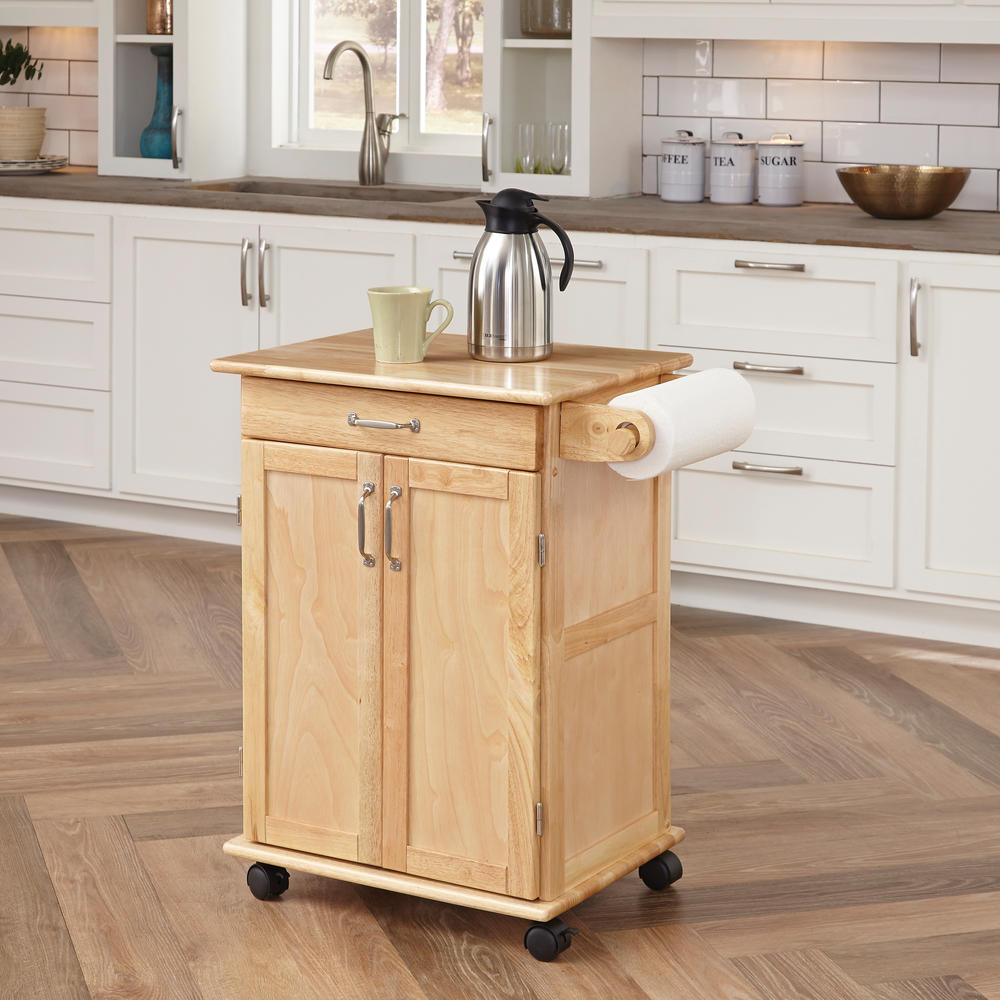 Home Styles 34"H x 28-1/2"W x 18"D Kitchen Cart with Solid Wood Top ...