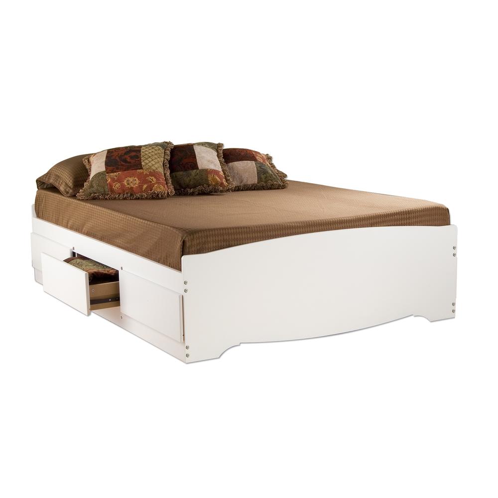 Prepac Monterey White Double Platform Storage Bed
