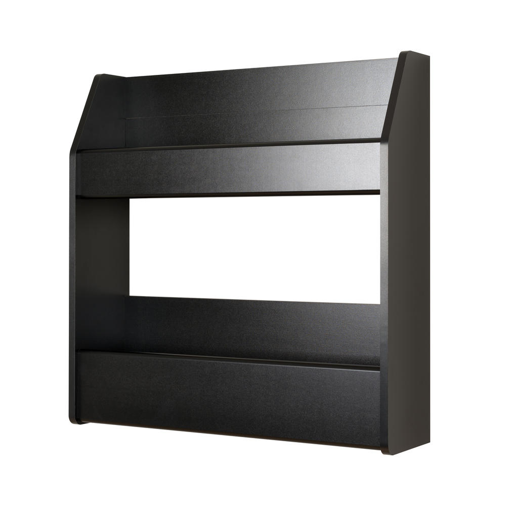 Prepac 2-Tier Floating Wine and Liquor Rack in Black