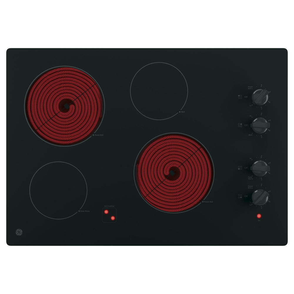 GE Appliances JP3030DJBB 30" Built-In Knob Control Electric Cooktop - Black