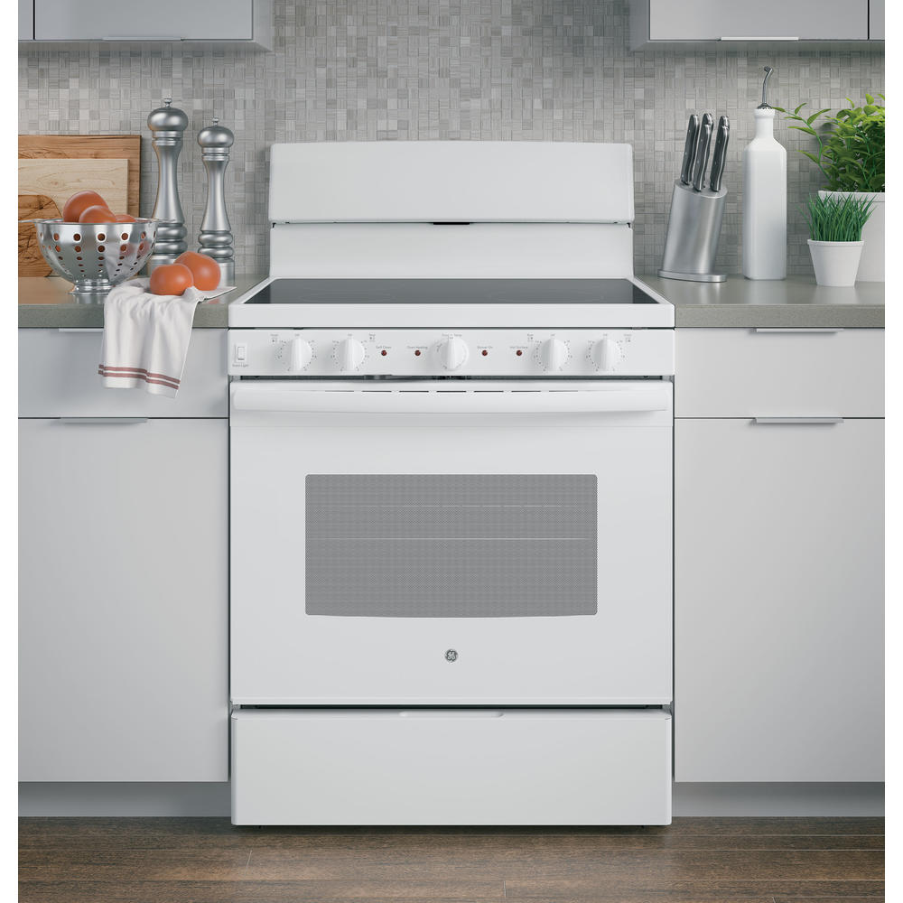 GE Appliances JB480DMWW 30" Freestanding Electric Radiant Range - White