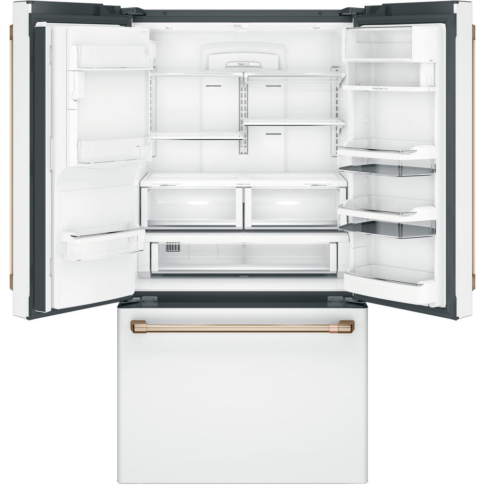 GE Cafe CYE22TP4MW2 22.2 cu. ft. Counter-Depth French Door Refrigerator ...