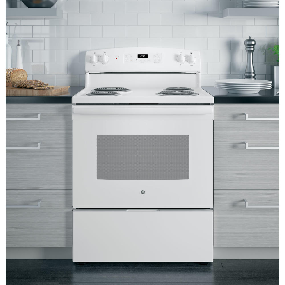 GE Appliances JB256DMWW 30" Free-Standing Electric Range - White