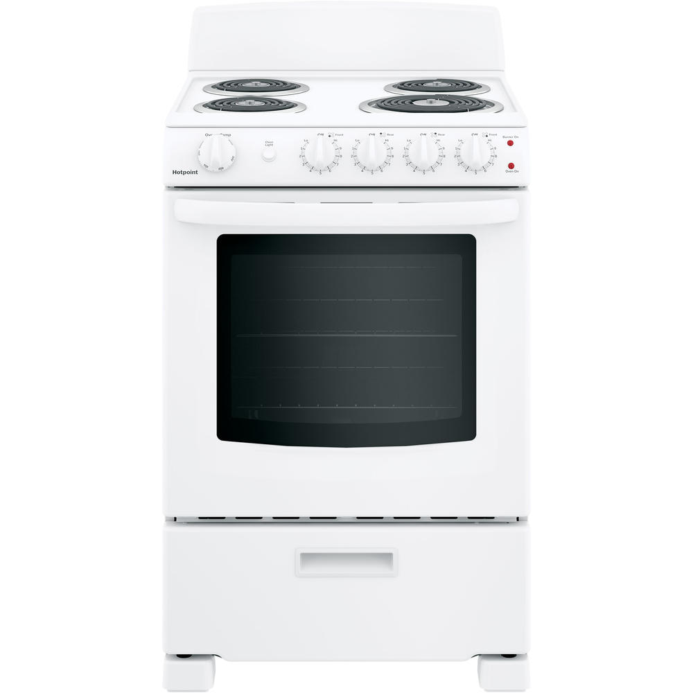 Hotpoint RAS300DMWW 24" Free-Standing Front-Control Electric Range - White