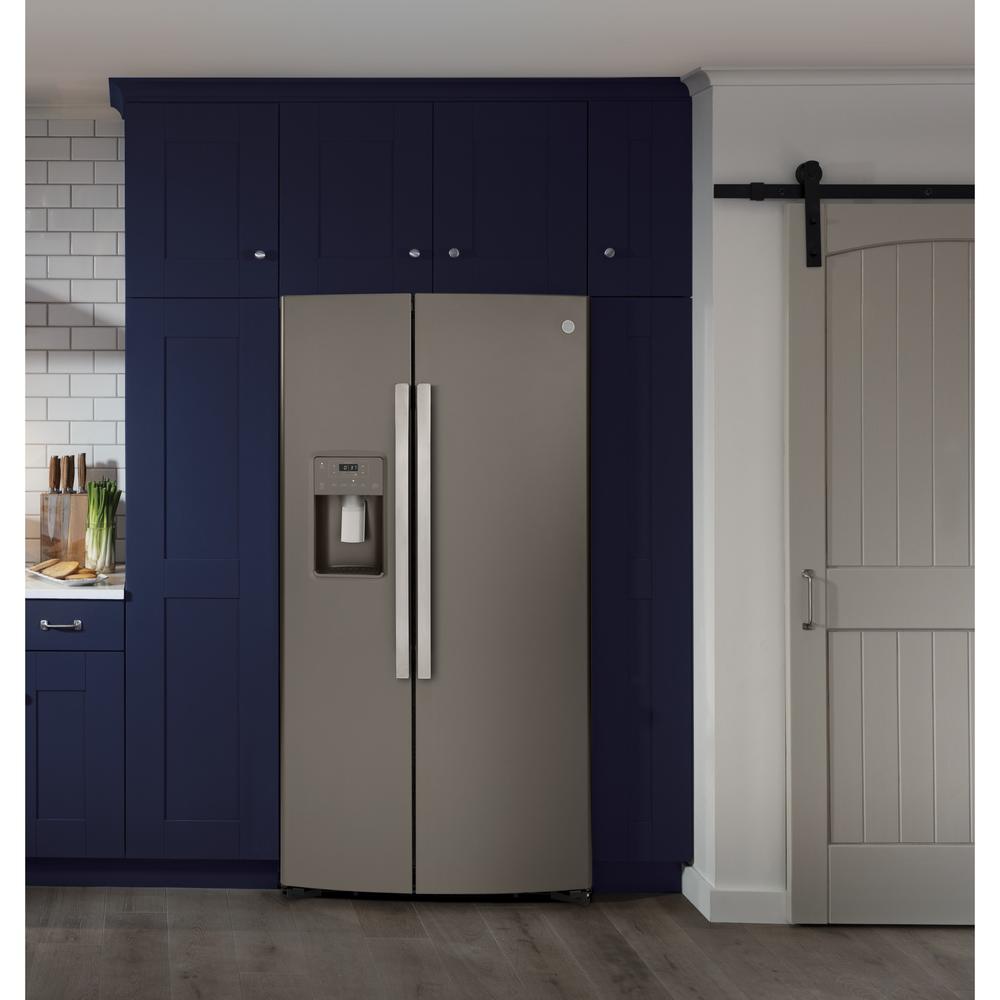 GE Appliances GZS22IMNES 21.8 cu. ft. Side-By-Side Refrigerator - Slate