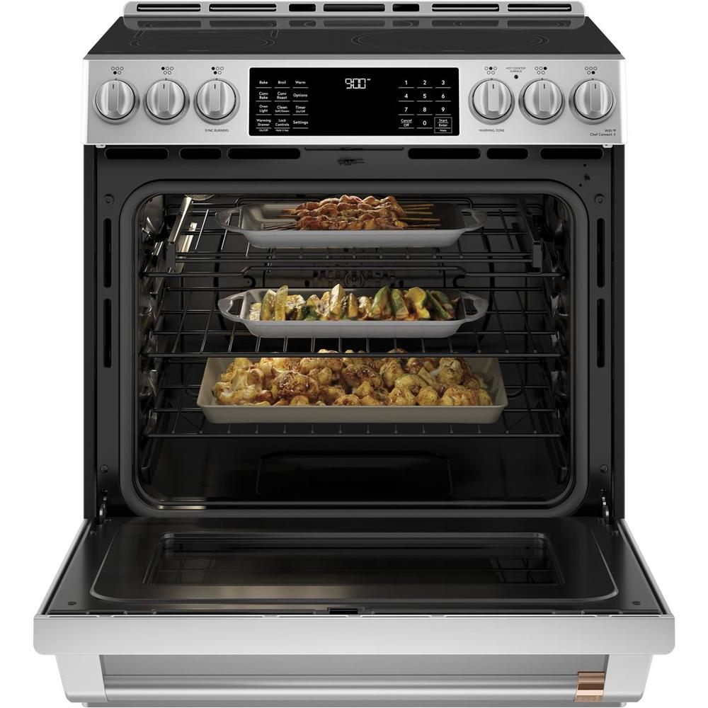 GE Cafe CHS900P2MS1 30" Slide-In Induction and Convection Range ...