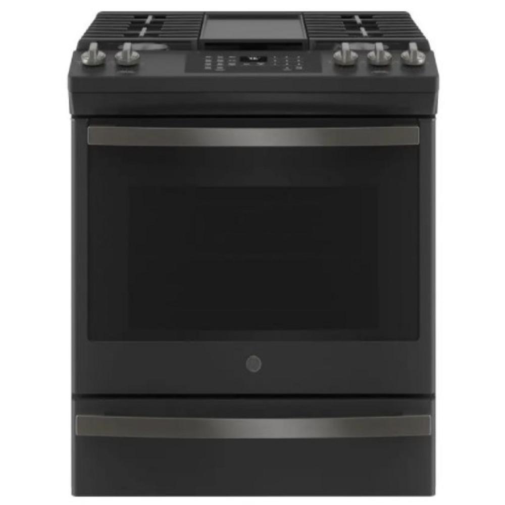 GE Appliances JGS760FPDS 30" 5.6 cu.ft. Black Slate Slide-In Gas Range ...