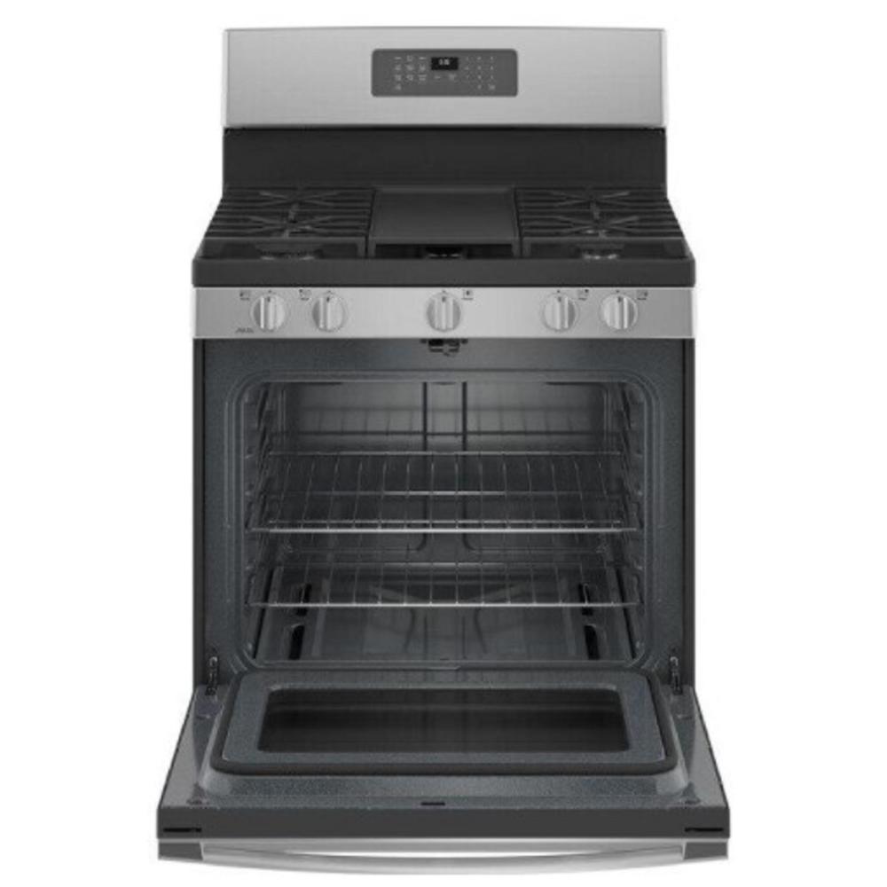 GE Appliances JGB660SPSS 30" Black Stainless Steel 5.0 cu.ft. Gas Range ...