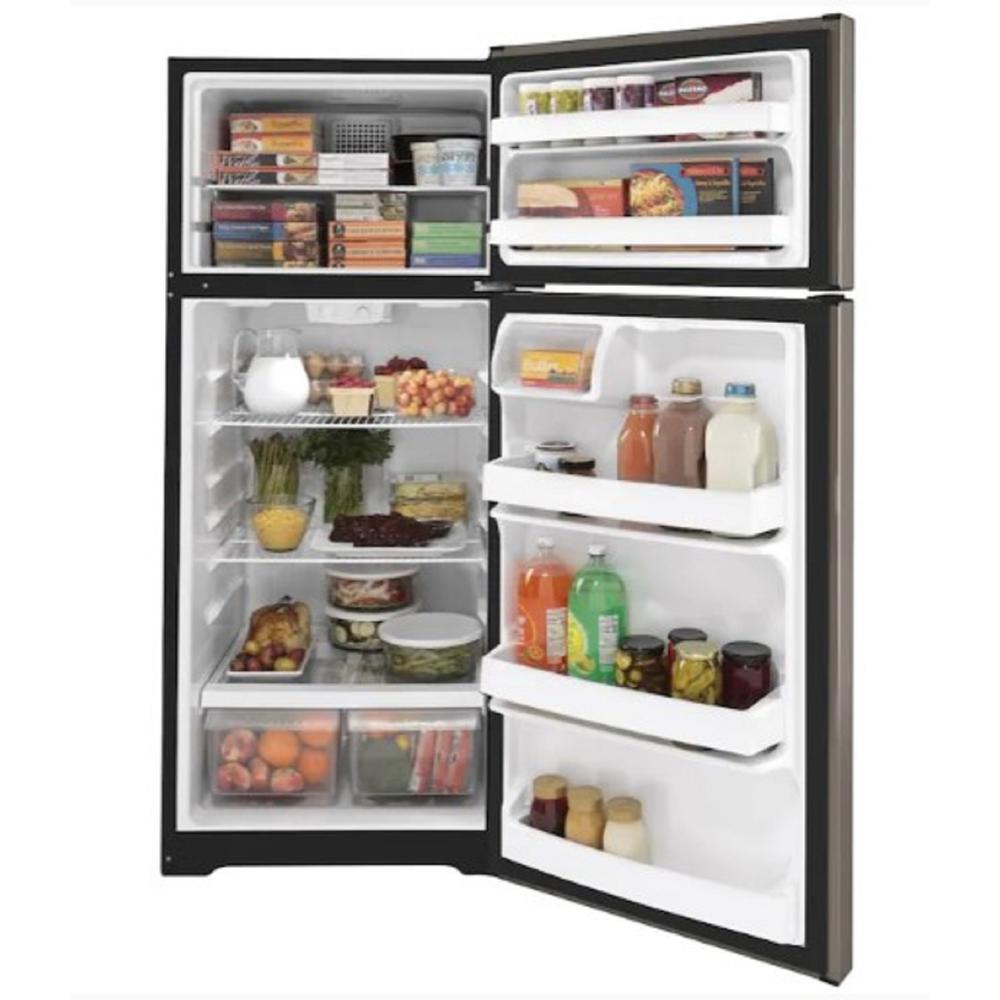 GE Appliances GTS18GSNRSS 28" 17.5 cu.ft. Stainless Steel Top Freezer ...