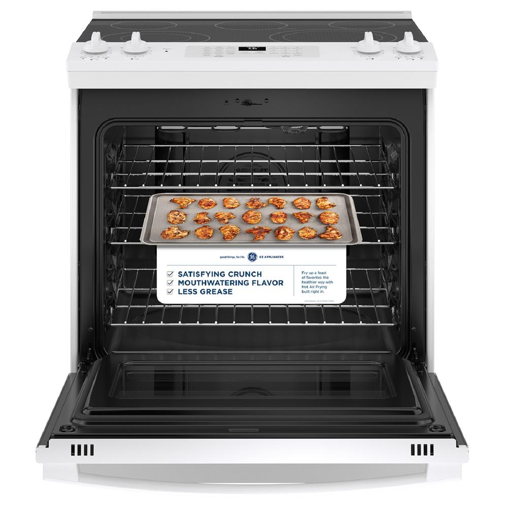 GE Appliances JS760DPWW 30" 5.3 cu.ft. White Slide-In Electric Range ...