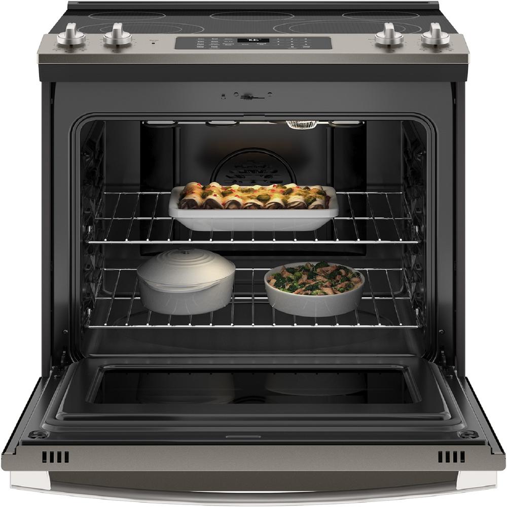 GE Appliances JS760EPES 30" 5.3 cu.ft. Slate Slide-In Electric Range ...