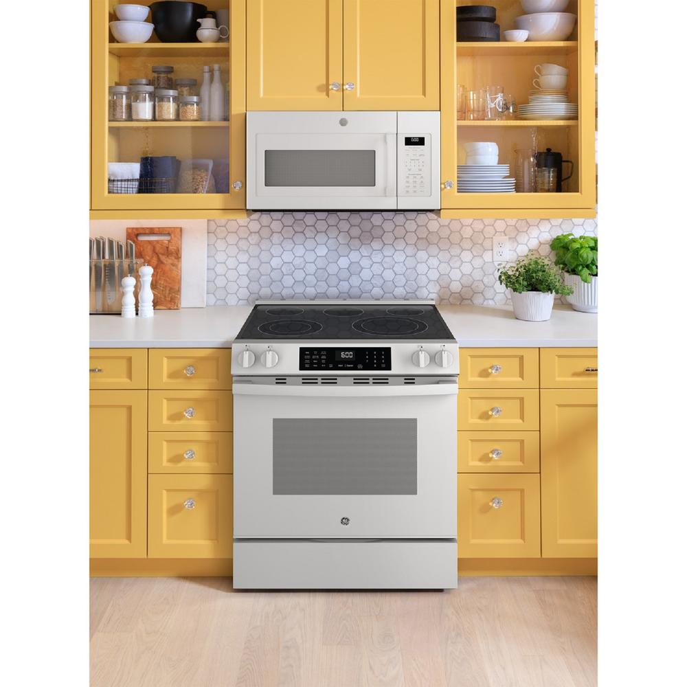 GE Appliances GRS600AVWW 30" Slide-In Electric Convection Range with No ...