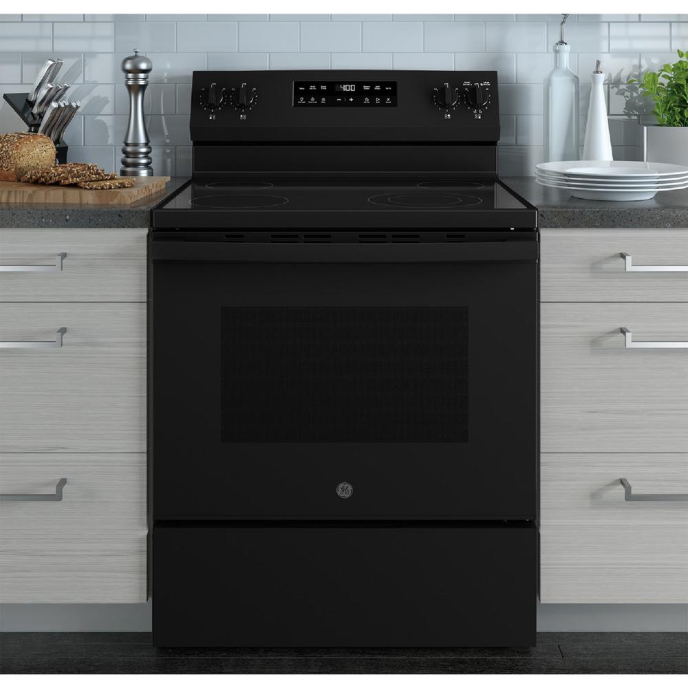 GE Appliances GRF400PVBB 30" Free-Standing Electric Range - Black