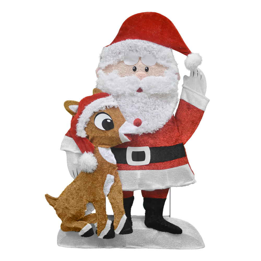 Rudolph the Red-Nosed Reindeer 32" Pre-lit Santa with Rudolph Yard ...