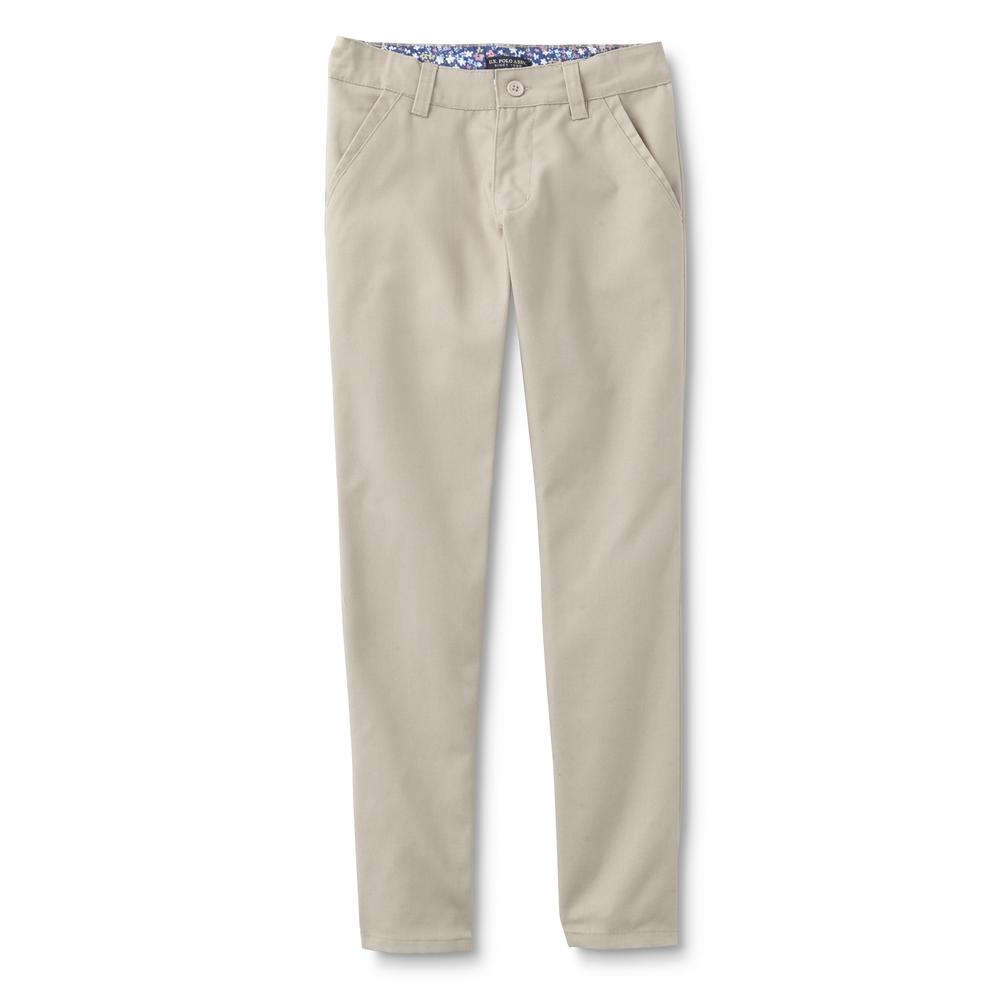 U.S. Polo Assn. Girl's Skinny Khaki Pants