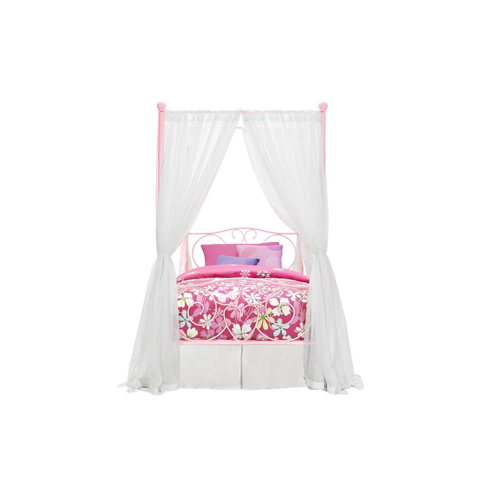 Canopy Twin Pink Metal Bed