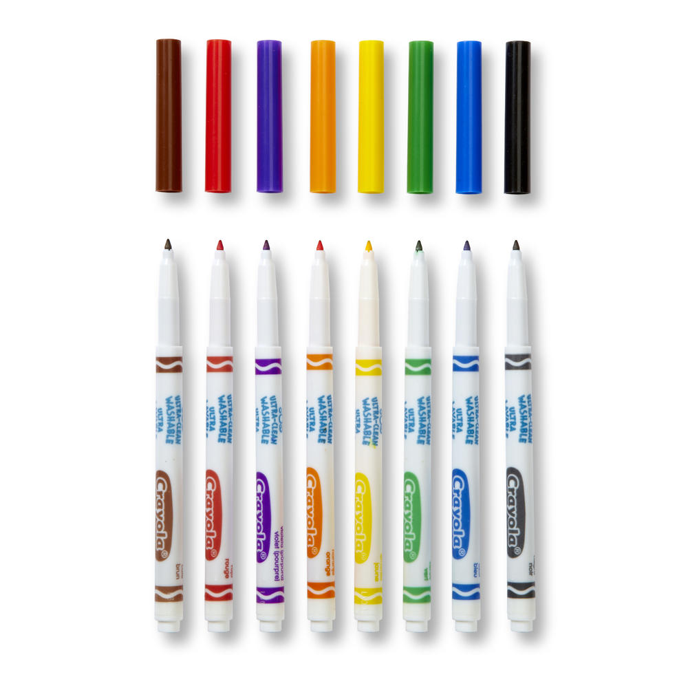 Crayola Washable Fine Line Markers with Classic Colors - 8 Count