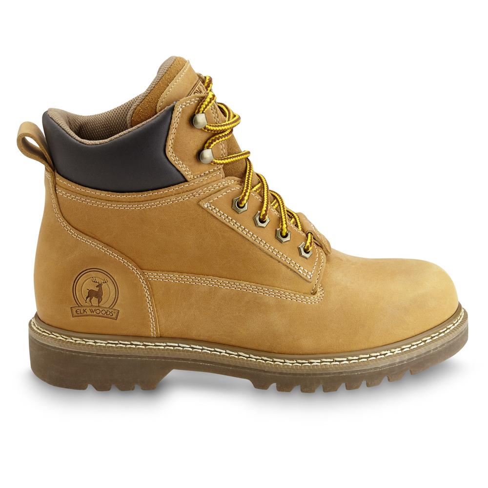 Elk Woods Mens Soft Toe Slip Resistant 6 Hiker Work Boot Wheat