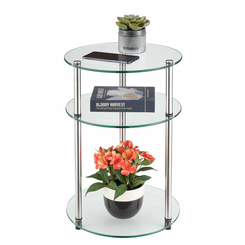 Classic Glass 3 Tier Round Table by Convenience Concepts, Inc.