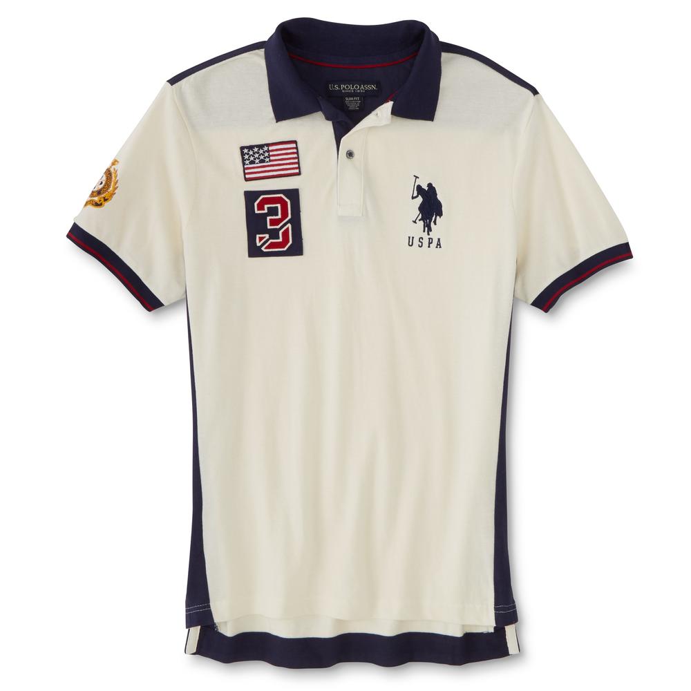 U.S. Polo Assn. Men's Slim Fit Polo Shirt-American Flag