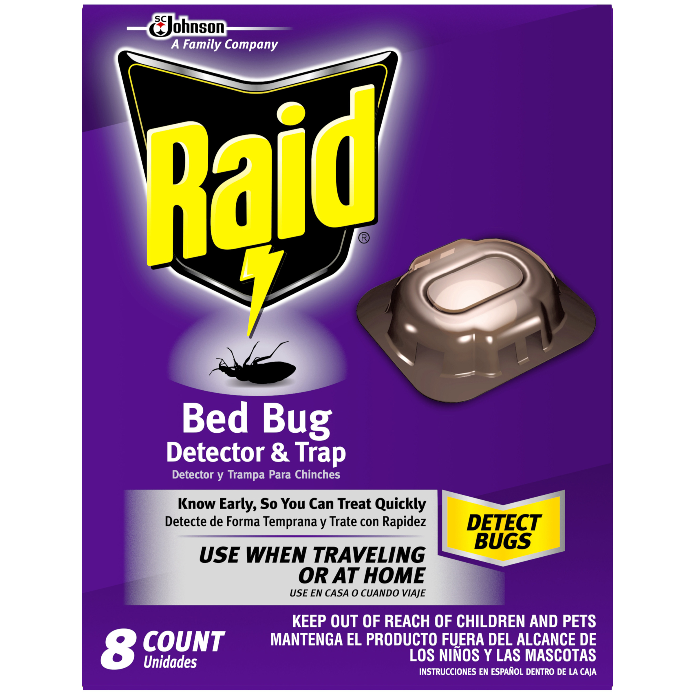 Raid Bed Bug Detector & Trap 8 ct Insecticide 8 ct Box