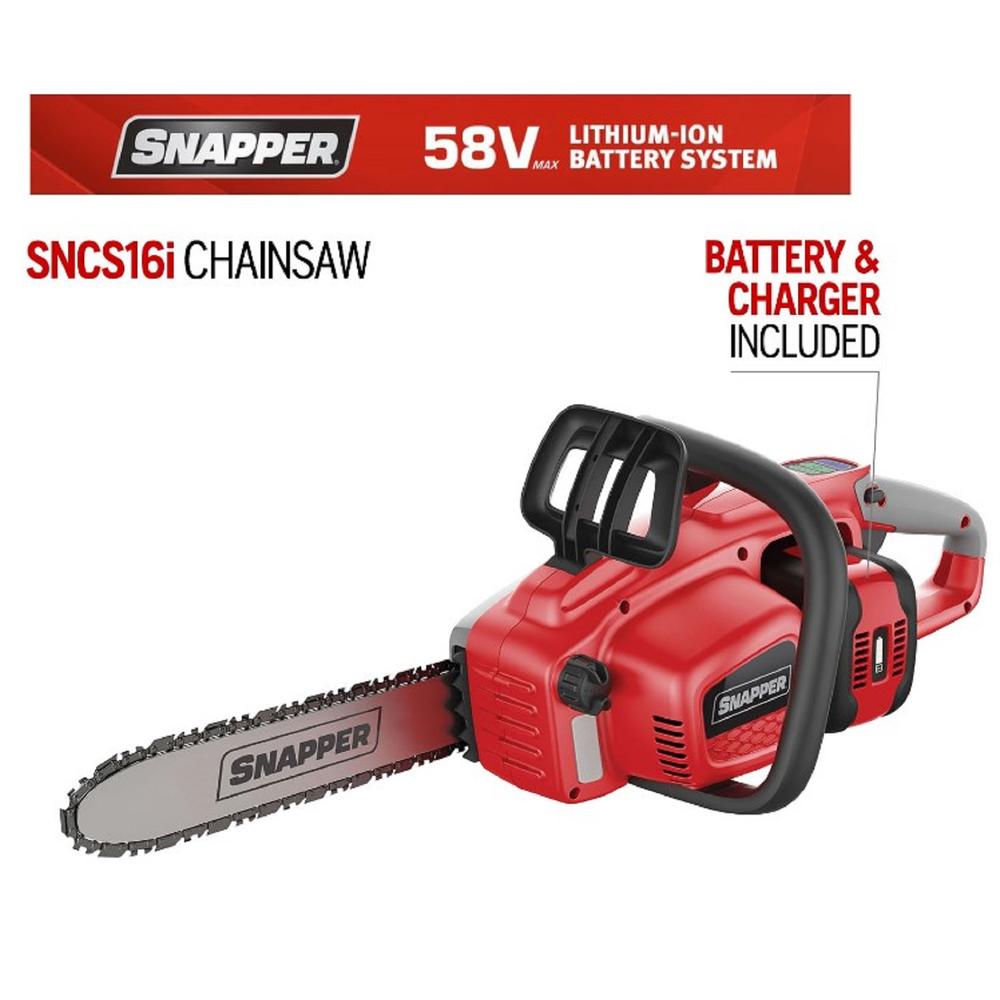 Snapper 967922801 16 in. 58-Volt Cordless Chainsaw (Battery Included)