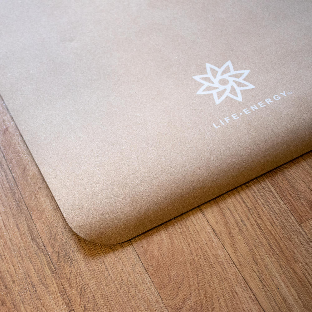 Life Energy 5mm EkoSmart Cork Yoga Mat with Yoga Strap