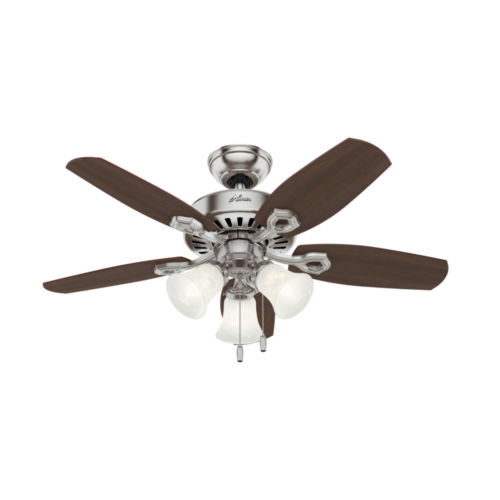 Hunter 52106 42" Builder Brushed Nickel Ceiling Fan with Light Kit