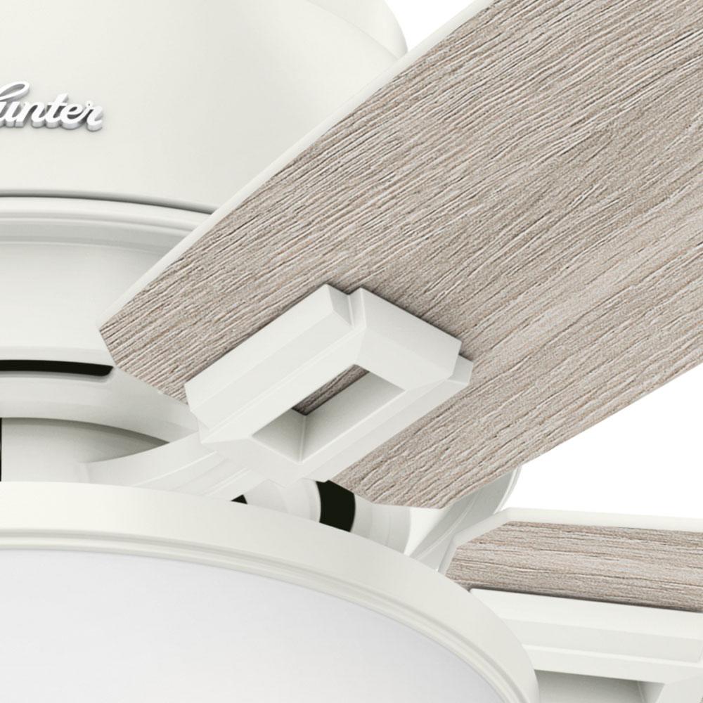Hunter 53343 52" Donegan Fresh White Ceiling Fan with Light Kit