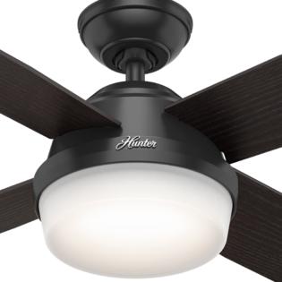 Hunter 59251 52" Dempsey Black Ceiling Fan with Light Kit and Remote ...